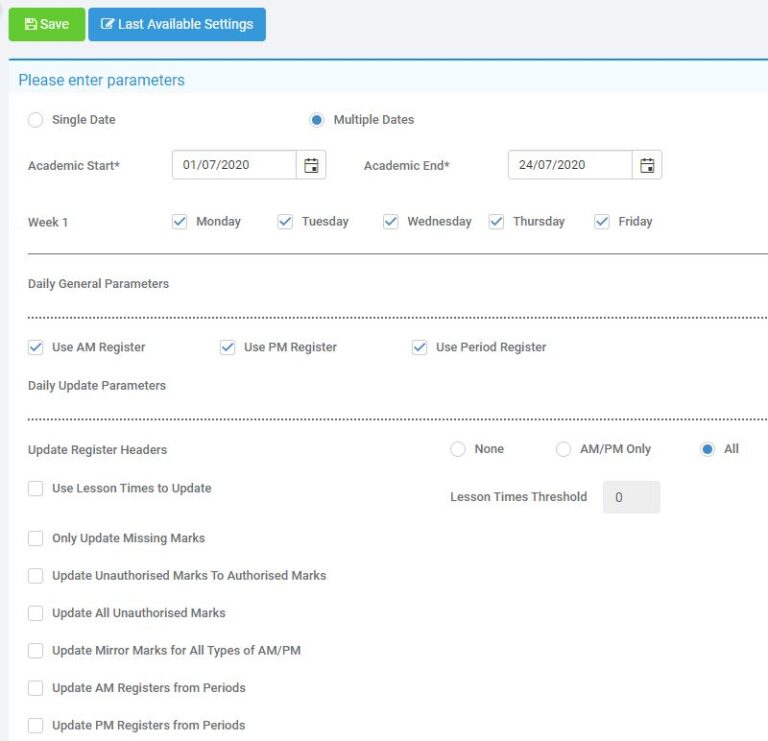 How to use Register Update Parameters – Bromcom
