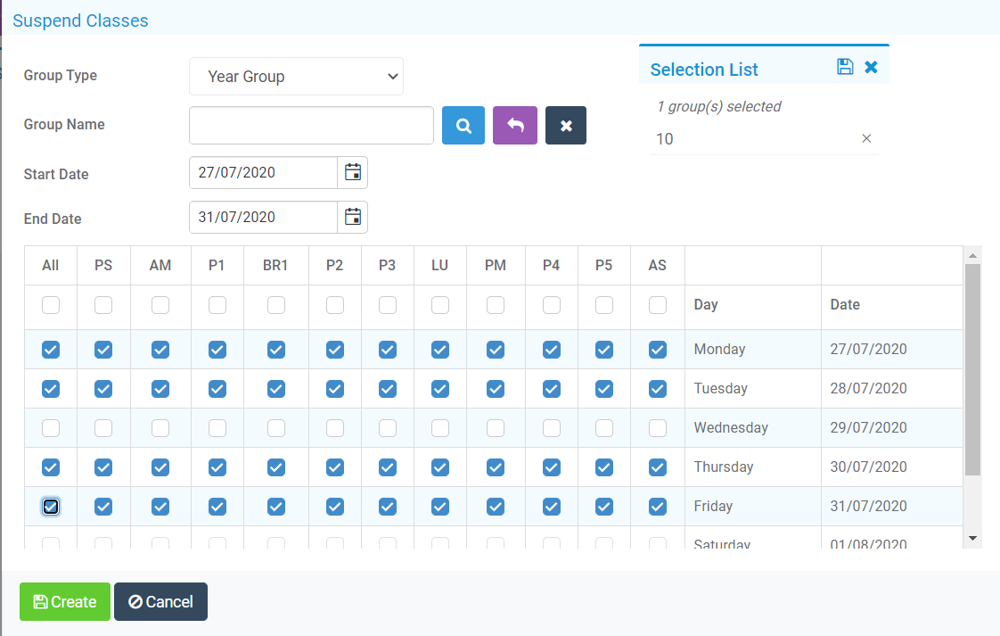 How to Suspend Classes – Bromcom