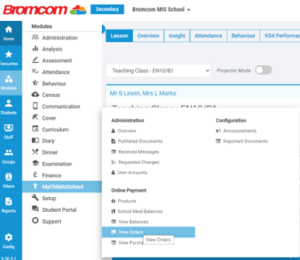 How to Create and Pay Orders (for MCAS Administrators) – Bromcom ...