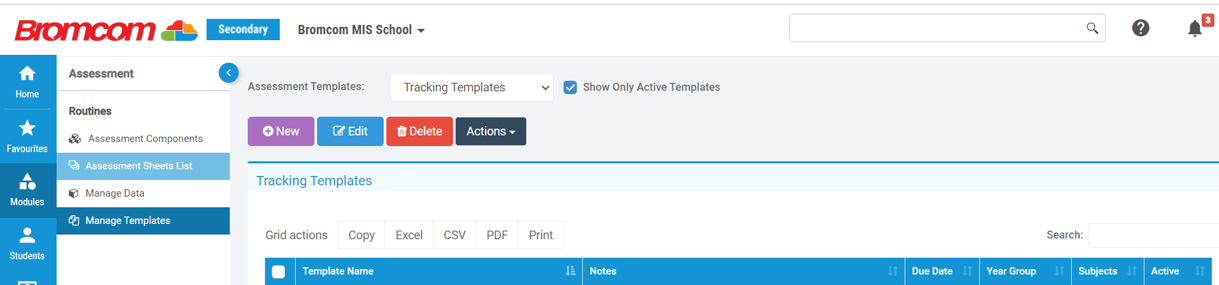 How to Create an Assessment Sheet – Bromcom – Documentation Centre
