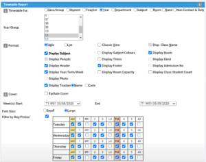 How to Run the Timetable Report for Years – Bromcom