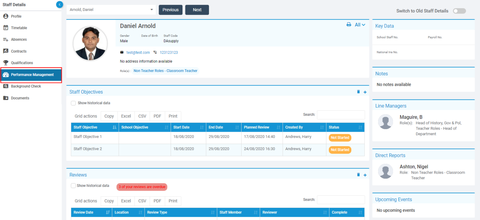 How To Use the Performance Management Page in the Staff Profile ...