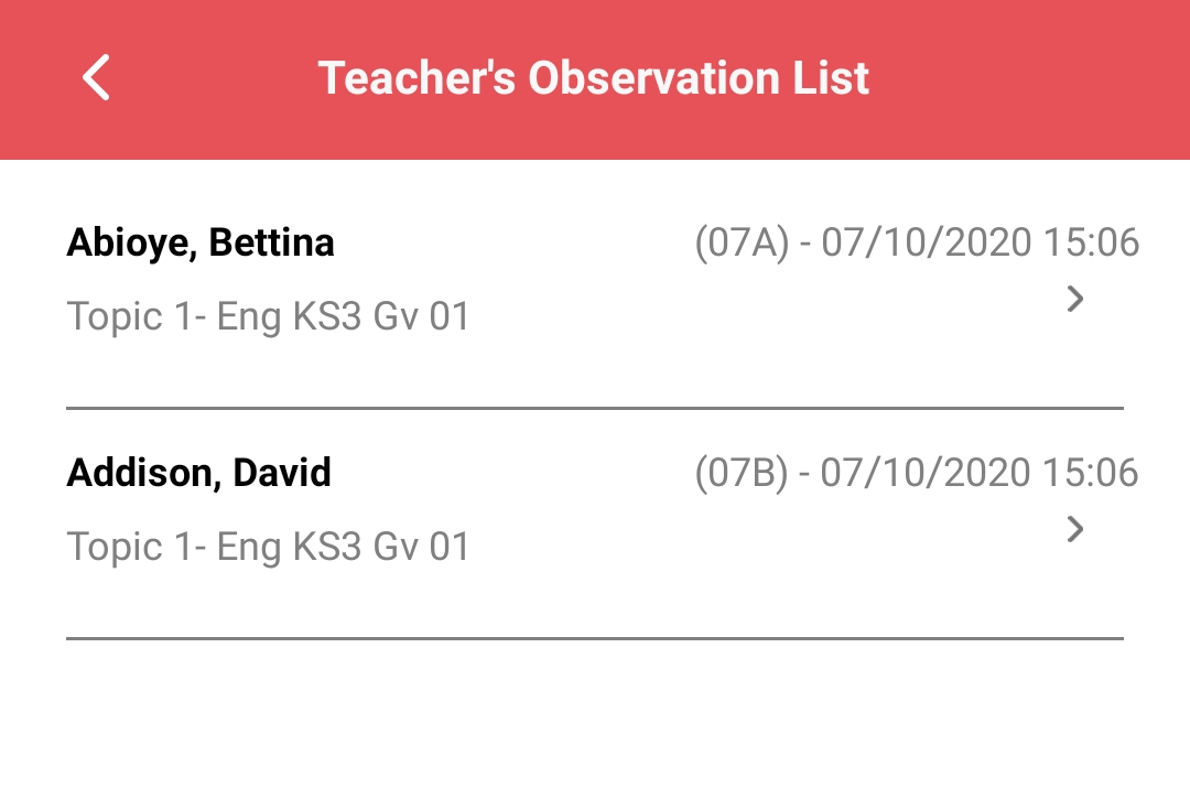 How To use Classwork Observation using the Teacher App – Bromcom – Documentation Centre
