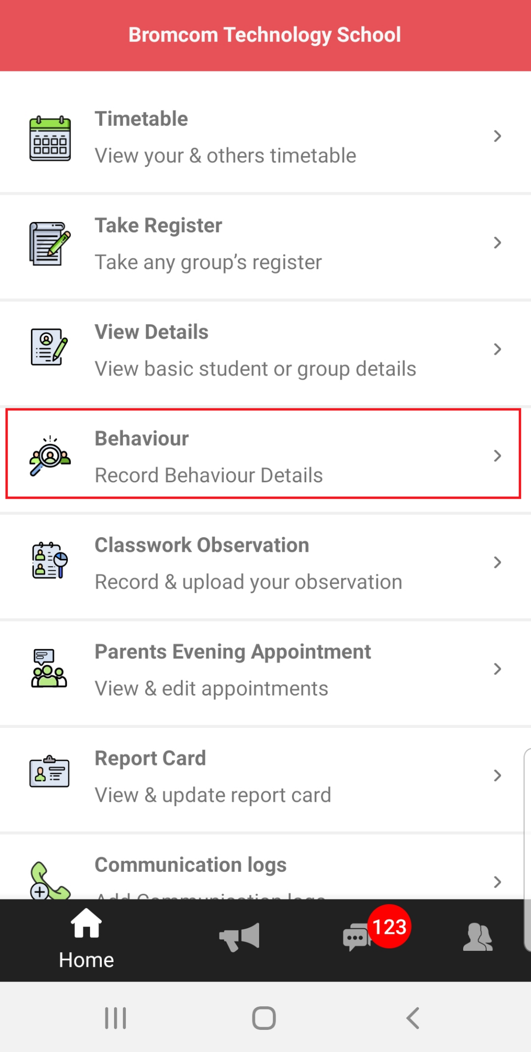 How To Record a Behaviour Event using the Teacher App – Bromcom – Documentation Centre