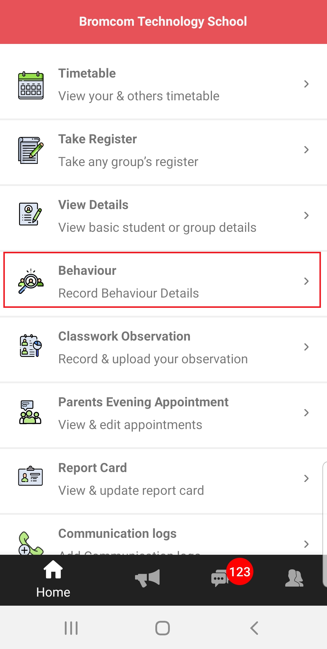 How To Record a Behaviour Event using the Teacher App – Bromcom ...
