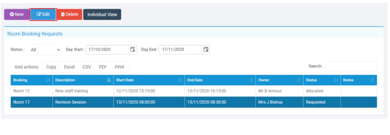 How to Manage Room Booking Requests – Bromcom – Documentation Centre