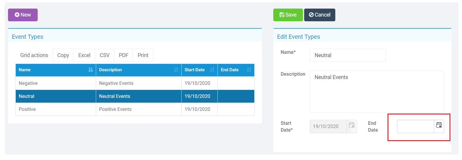 How to Create or Expire an Event Type – Bromcom – Documentation Centre