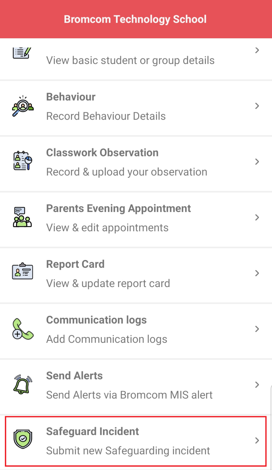 How To Submit a Safeguarding Incident using the Teacher App – Bromcom ...