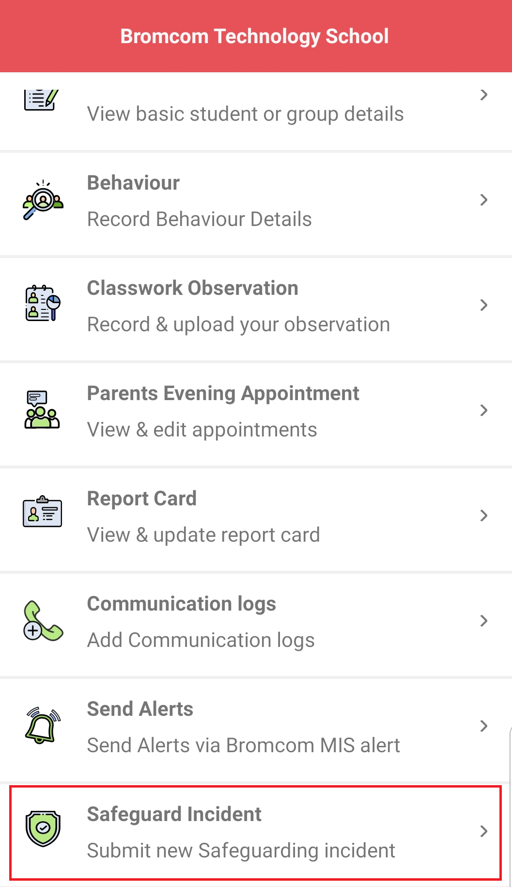 How To Submit a Safeguarding Incident using the Teacher App – Bromcom ...