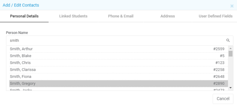 How to Manage and Add Contacts from a Student’s Record. – Bromcom ...