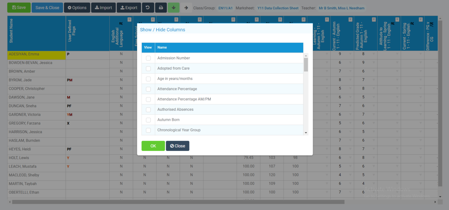 How to add Filters and Features on Assessment Marksheets – Bromcom – Documentation Centre