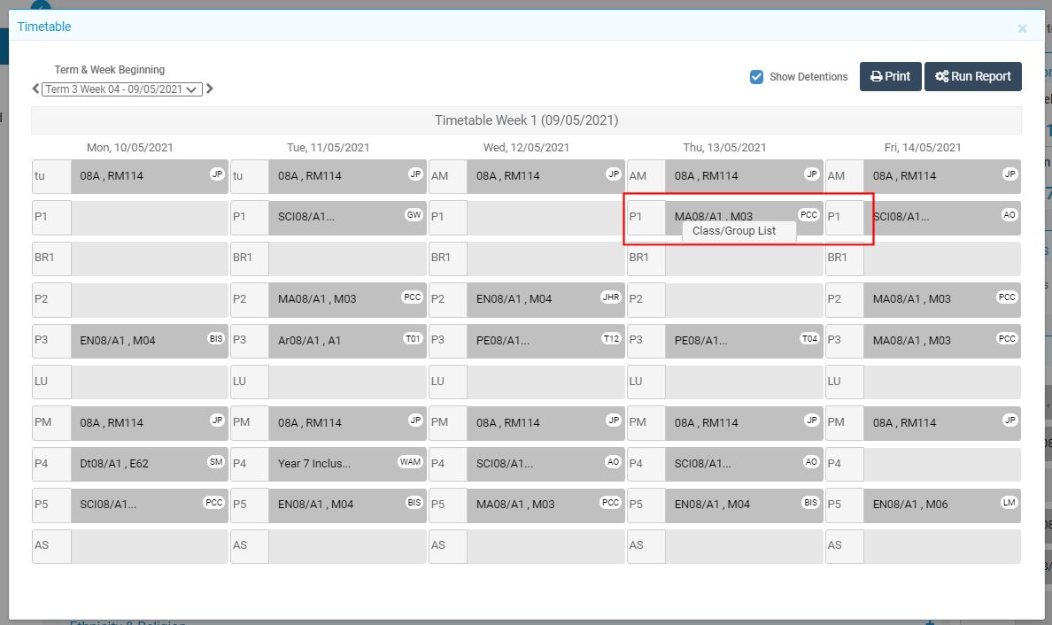 How to Run the Timetable Report for Students – Bromcom