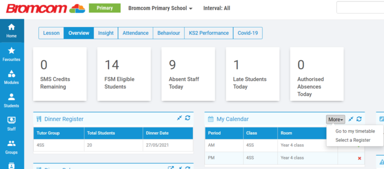 How to take a Primary Register – Bromcom – Documentation Centre