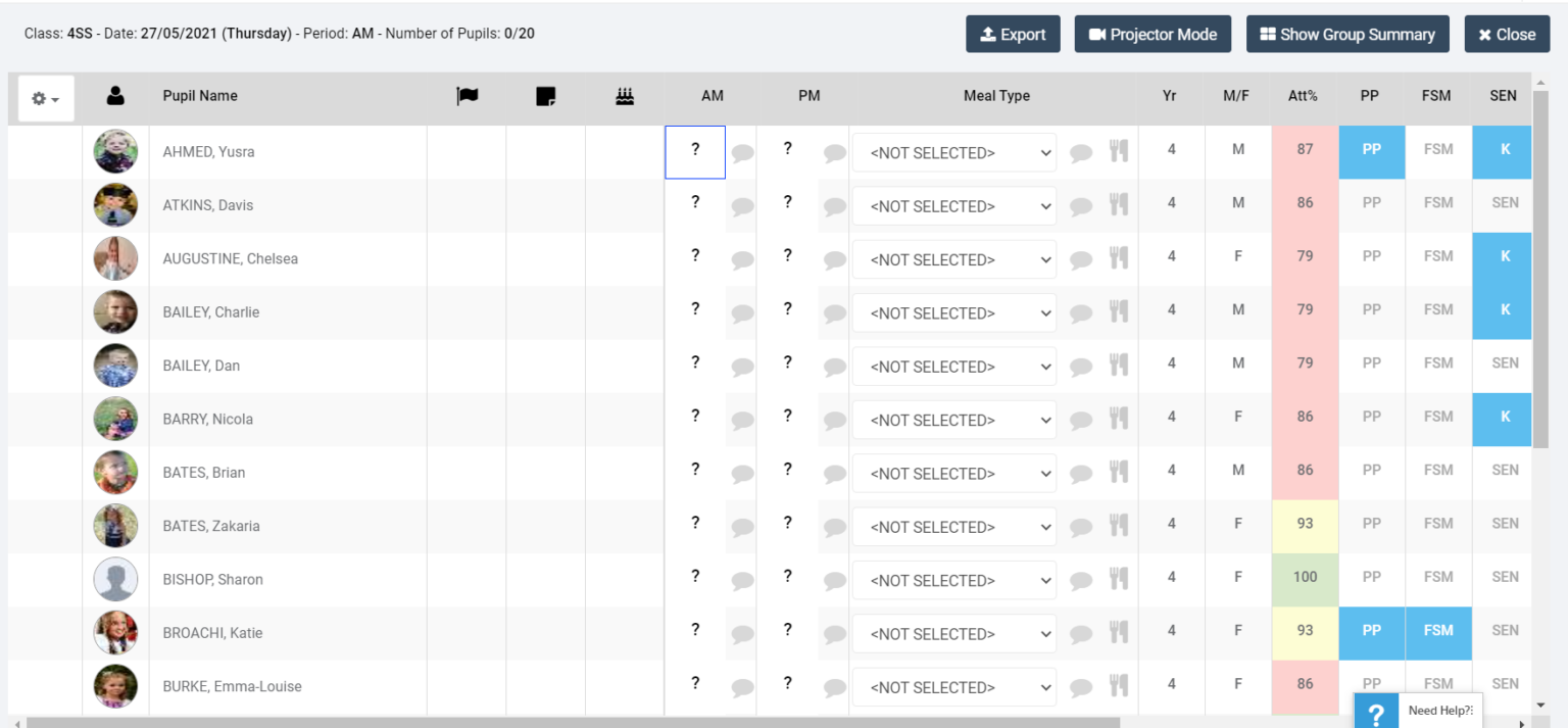 How to take a Primary Register – Bromcom – Documentation Centre