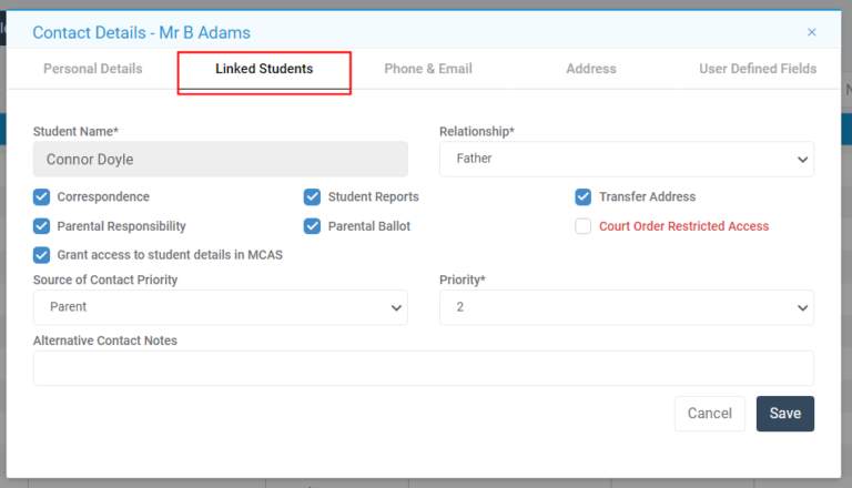 How To Add a New Contact via Others – Bromcom – Documentation Centre