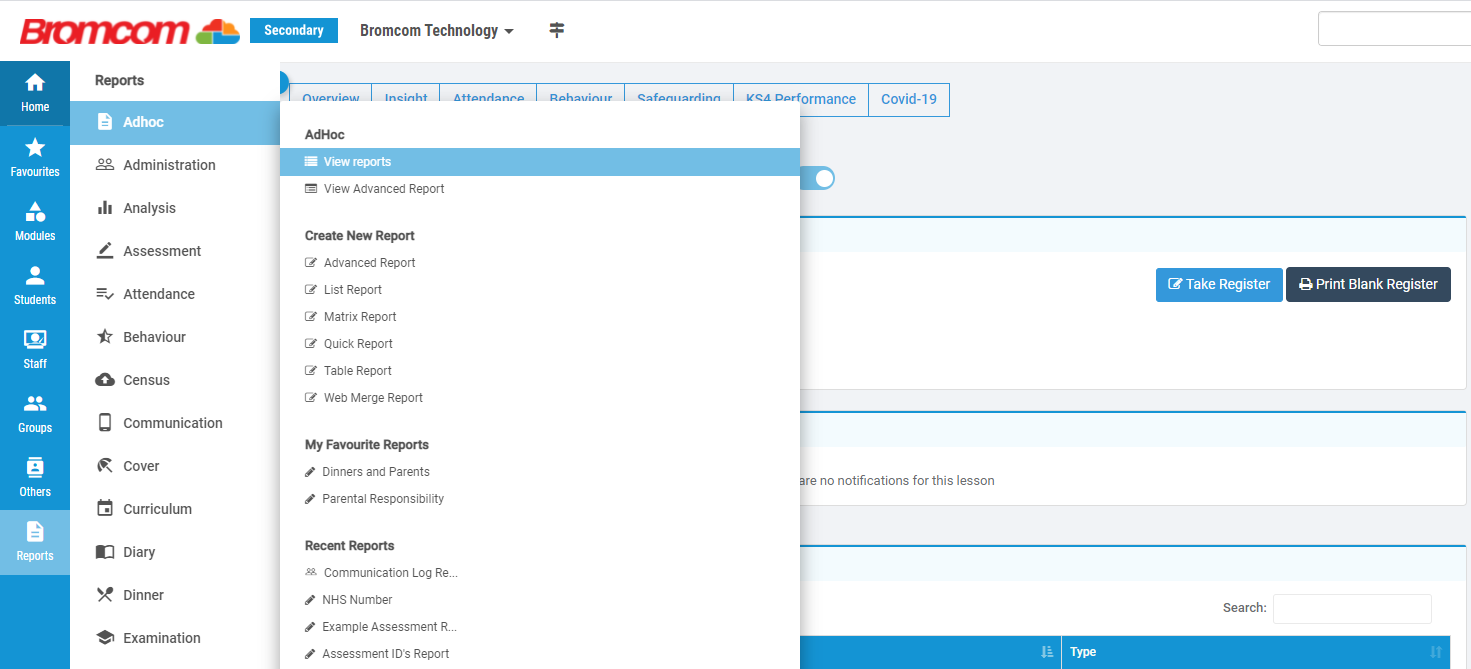 How to use the Online Report Repository – Bromcom – Documentation Centre