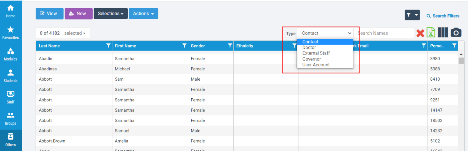How To Add a New Contact via Others – Bromcom – Documentation Centre