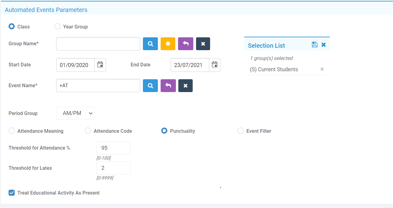 How to Create an Automated Event in Behaviour – Bromcom – Documentation Centre