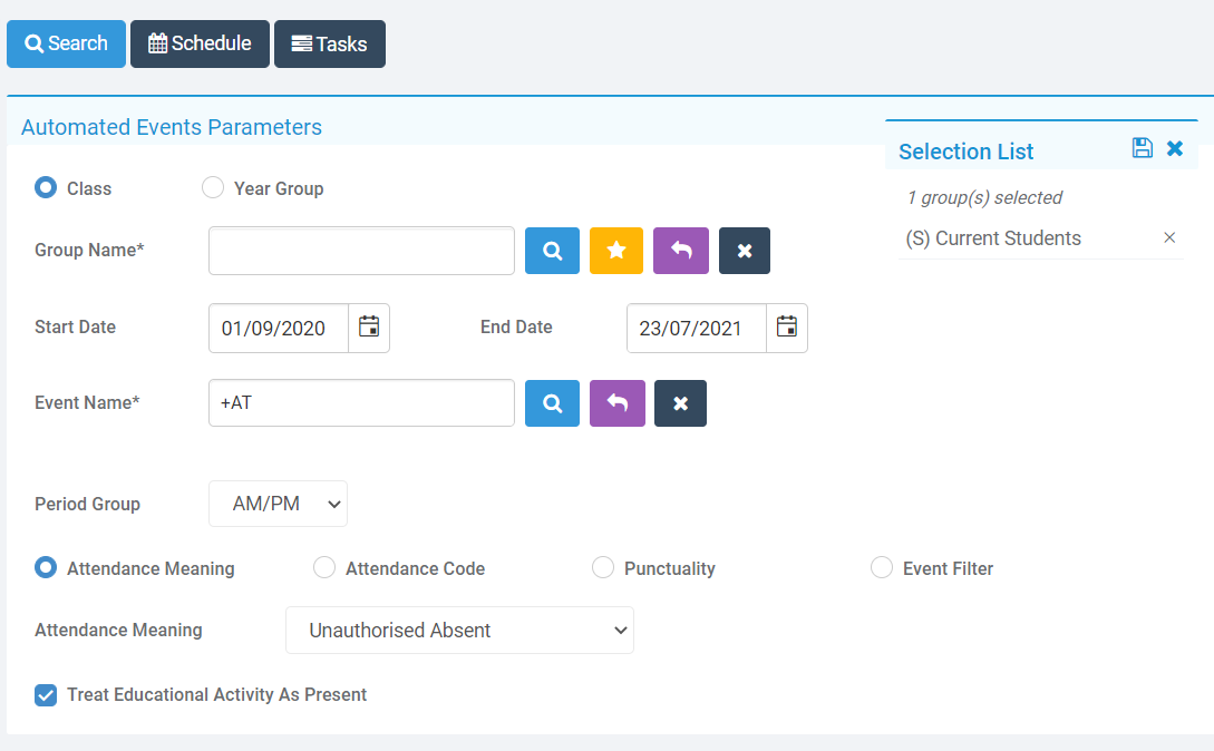 How to Create an Automated Event in Behaviour – Bromcom – Documentation Centre