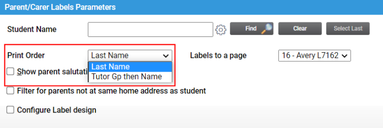 How to produce Parent/Carer Labels – Bromcom – Documentation Centre