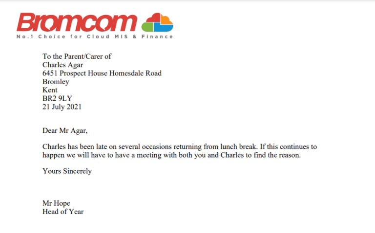 How to use Quick Letter – Bromcom – Documentation Centre