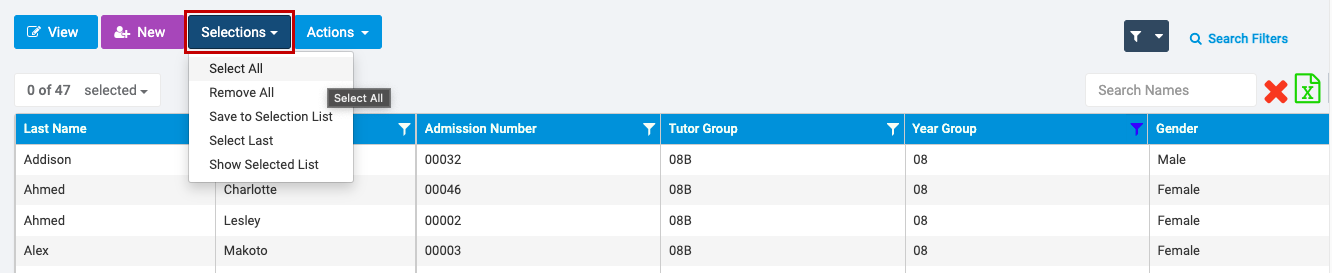 How to take a Dinner Register from the Students List Page – Bromcom ...