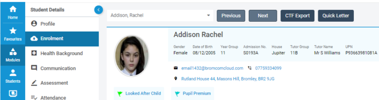How to amend and add a UPN – Bromcom – Documentation Centre
