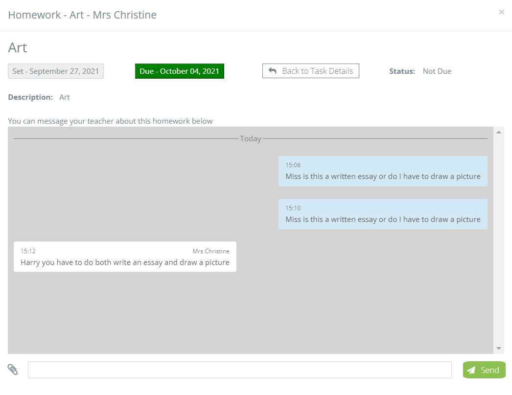 How to Send and Reply to Messages for Homework in Student Portal for a ...