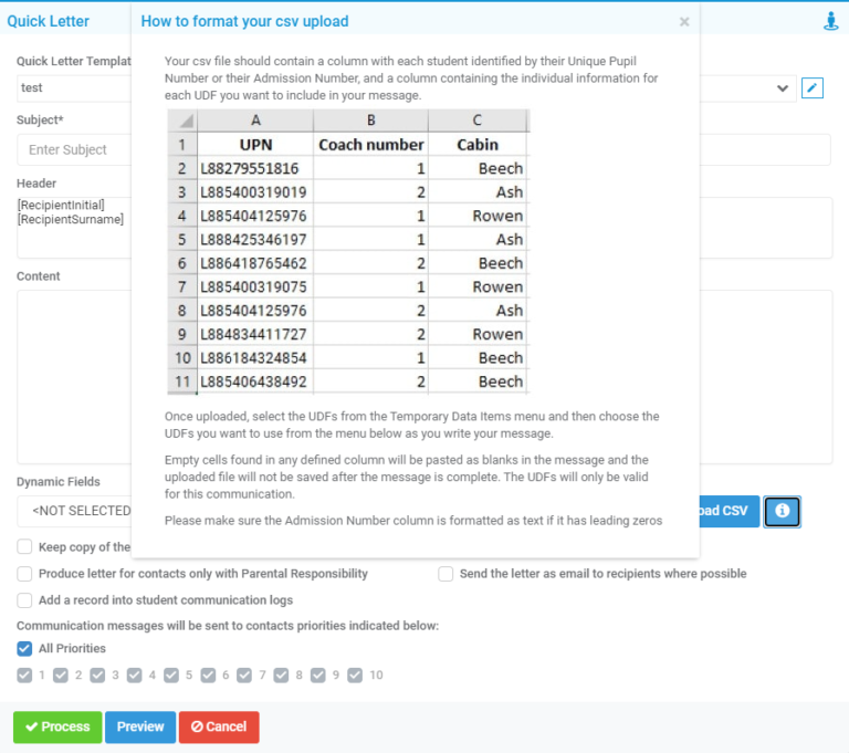 How to use Quick Letter – Bromcom – Documentation Centre