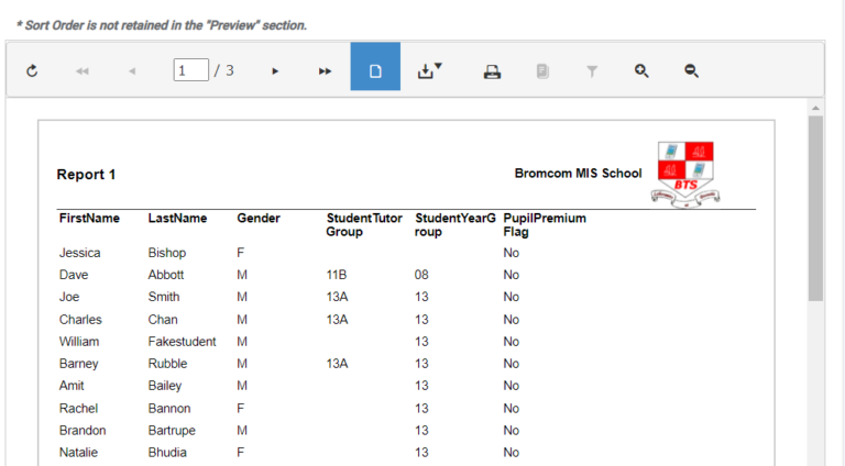How to Create a Table Report – Bromcom – Documentation Centre