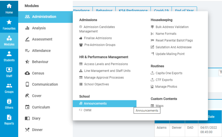 How to create School Announcements – Bromcom – Documentation Centre