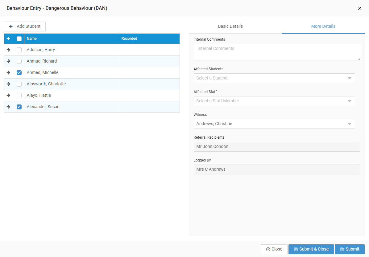 How to Record a Behaviour Event for a Student – Bromcom – Documentation ...