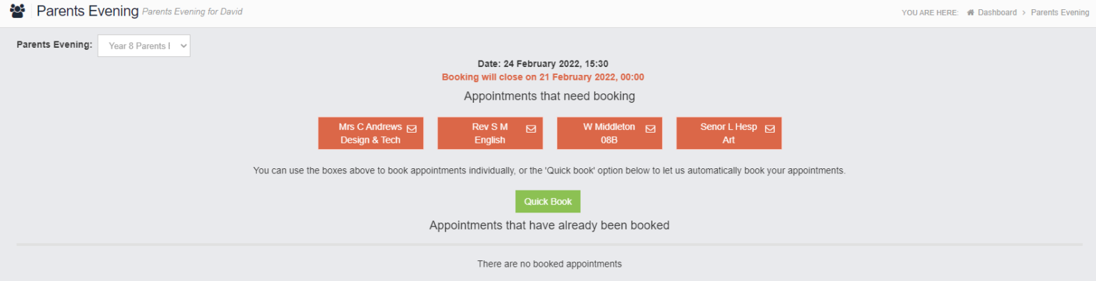 How to book Parents Evening appointments using MCAS – Bromcom ...