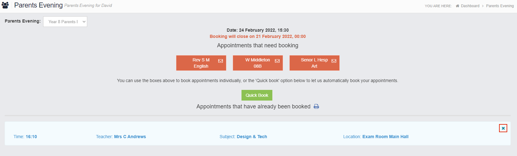 How to book Parents Evening appointments using MCAS – Bromcom ...