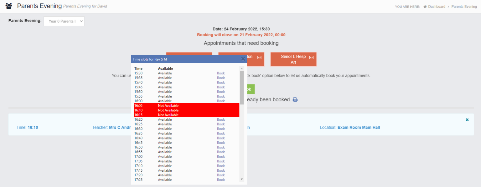 How to book Parents Evening appointments using MCAS – Bromcom ...