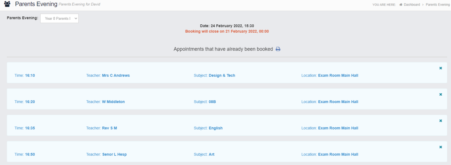 How to Book Parents Evening Appointments using MCAS – Bromcom