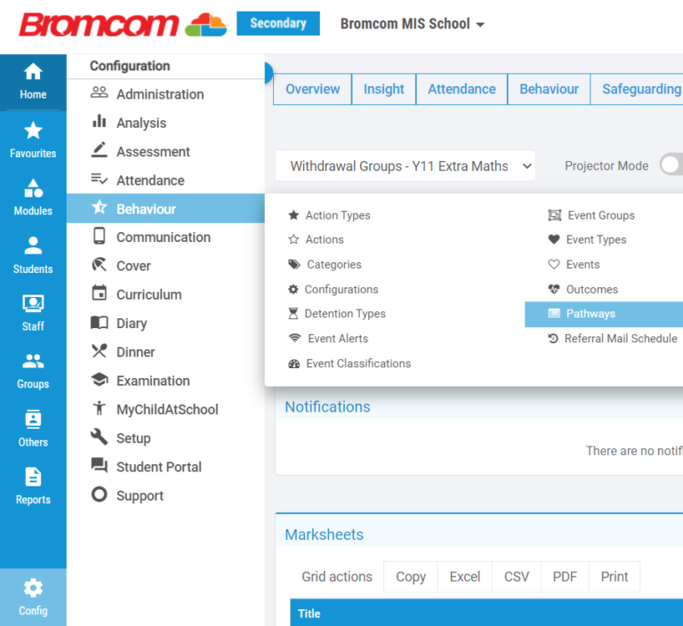 How to Setup the New Behaviour Pathways Web Version – Bromcom