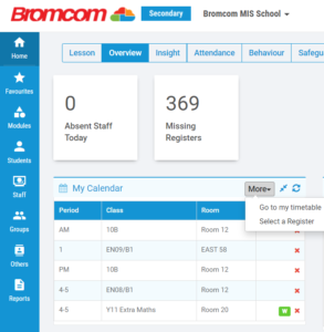 How To Take a Register – Bromcom – Documentation Centre