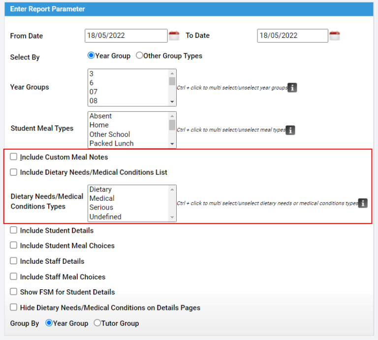 How to Use the Kitchen Statistics Report – Bromcom – Documentation Centre