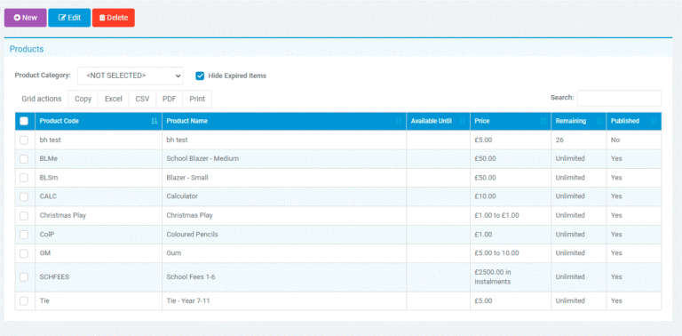 How to create a Product for MCAS – Bromcom – Documentation Centre