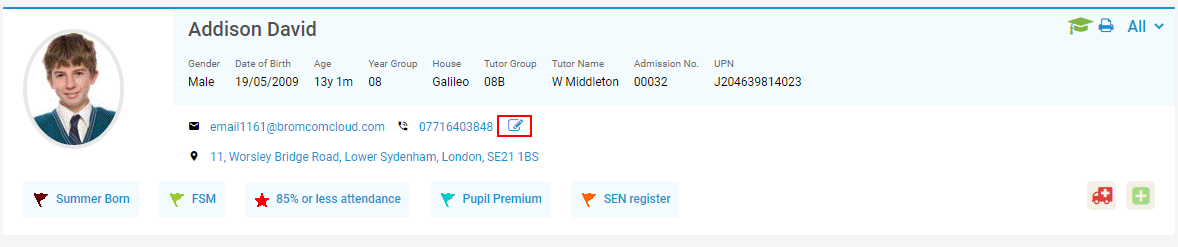 How to View the Student Details Profile Page – Bromcom – Documentation ...
