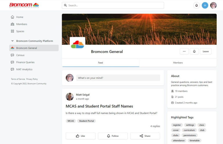 How to use the Bromcom Online Community – Bromcom – Documentation Centre