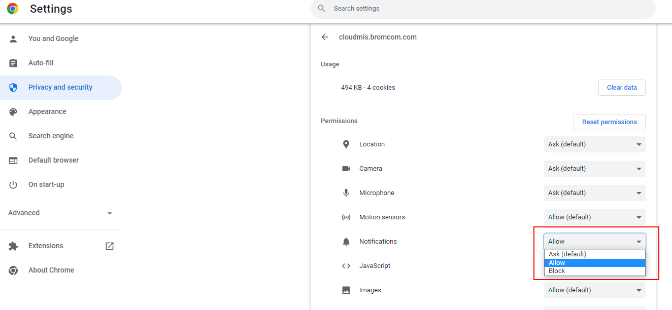 How to Allow Notifications on Chrome or Edge – Bromcom – Documentation ...