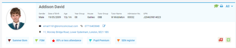 How to View the Student Details Profile Page – Bromcom – Documentation ...