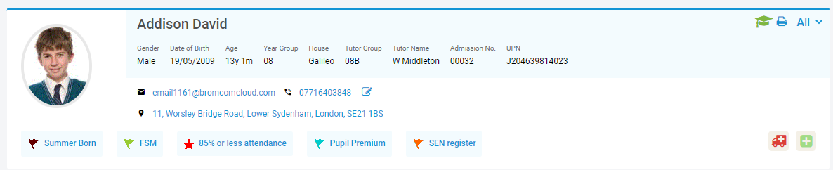 How to View the Student Details Profile Page – Bromcom – Documentation ...
