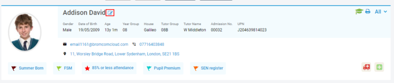 How to View the Student Details Profile Page – Bromcom – Documentation ...