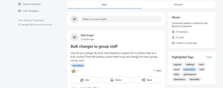 How to use the Bromcom Online Community – Bromcom – Documentation Centre
