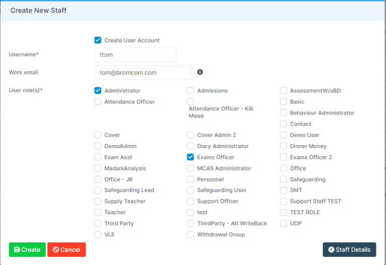 How to add a new Member of Staff – Bromcom – Documentation Centre
