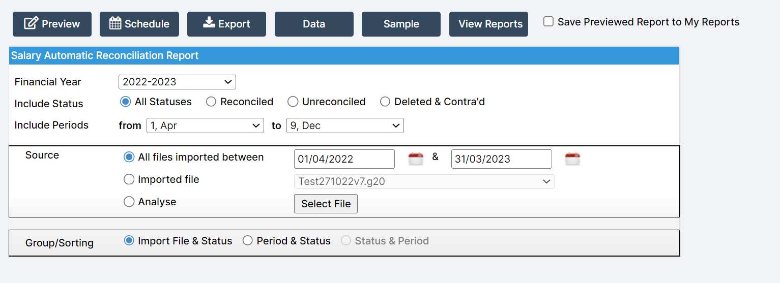 Automatic Reconciliation Status Report – Bromcom – Documentation Centre