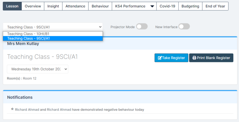 How To Take a Register – Bromcom – Documentation Centre
